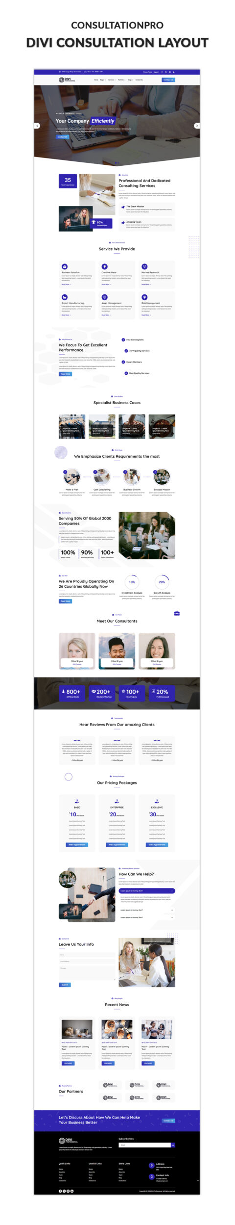 Ultimate Multipurpose Divi Layouts Bundle | Find Popular Divi Layouts ,Sections